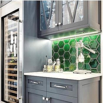 Green Glass Tile Backsplash Green Kitchen Backsplash Green