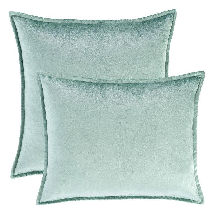 Panne Ice Blue Velvet Decorative Pillow Cover